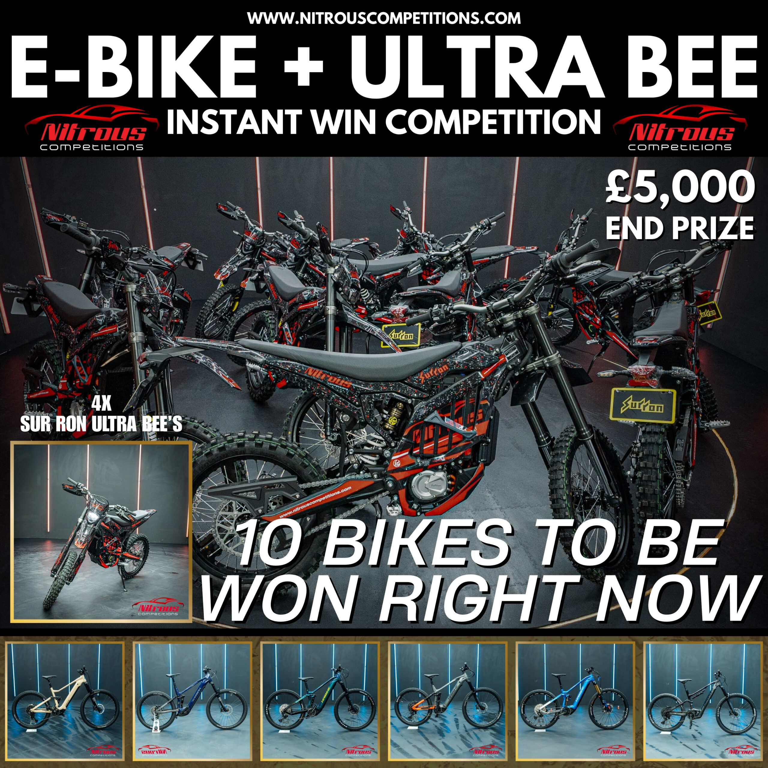E-BIKES & ULTRA BEE’S Instant Win Competition [Draw May 26th] £5,000 END PRIZE - Nitrous ...